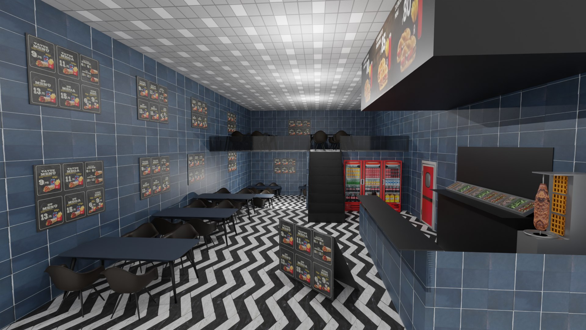 3D Model Kebab Restaurant Interior - TurboSquid 2140770