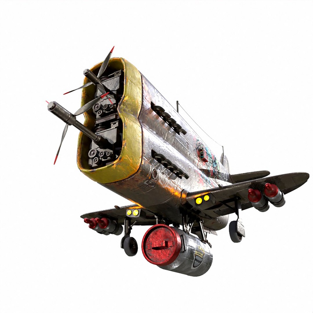 3D Stylized Realistic Metal Airplane - TurboSquid 2109779