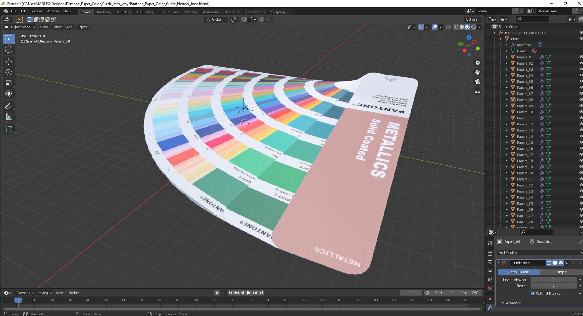 3D Pantone Paper Color Guide - TurboSquid 2112976