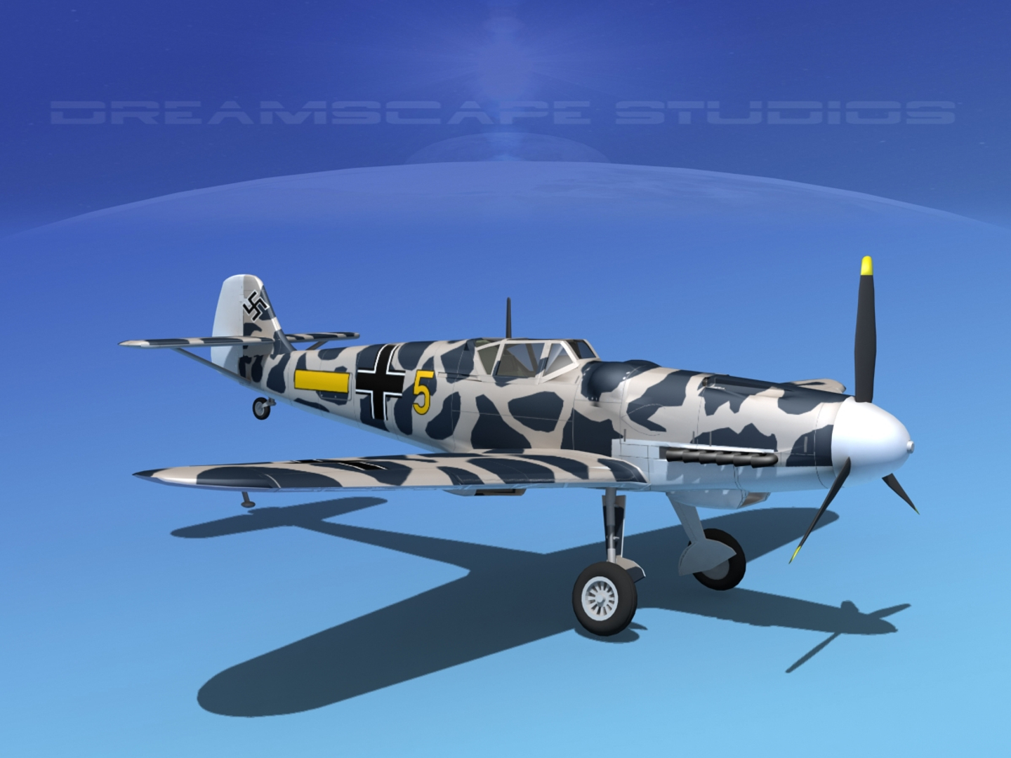 messerschmitt bf-109 fighter 3d dxf
