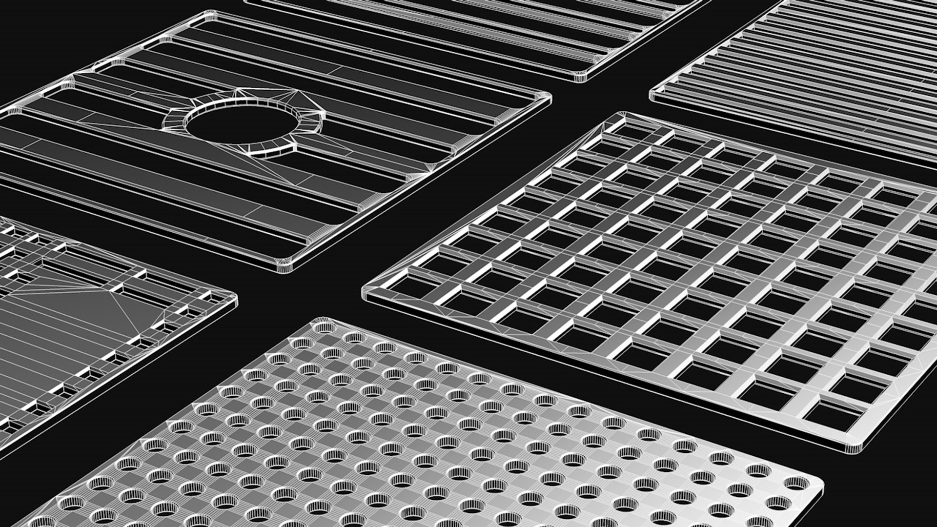 3D Set Of Grates Plate Model - TurboSquid 2340682