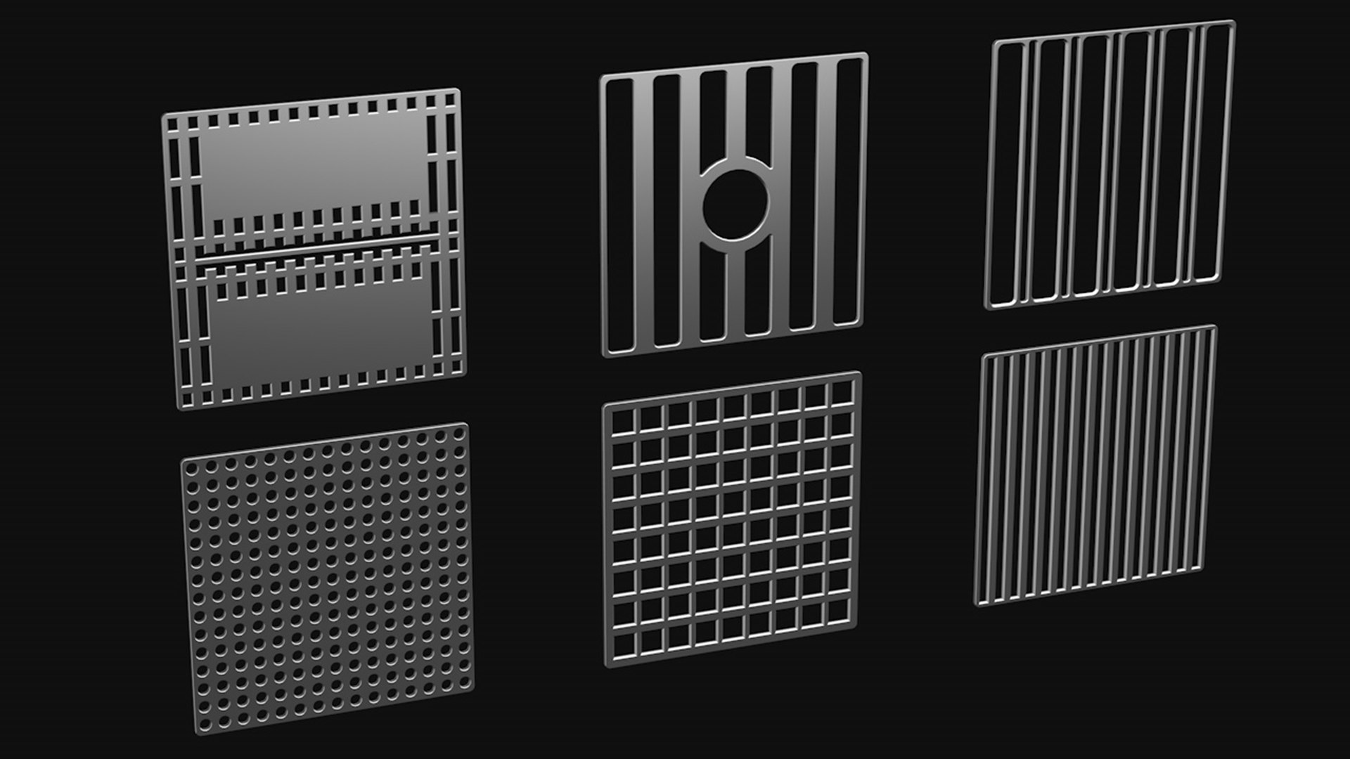 3D Set Of Grates Plate Model - TurboSquid 2340682