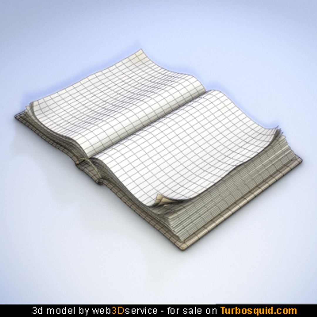 3d Model Open Book Modeled