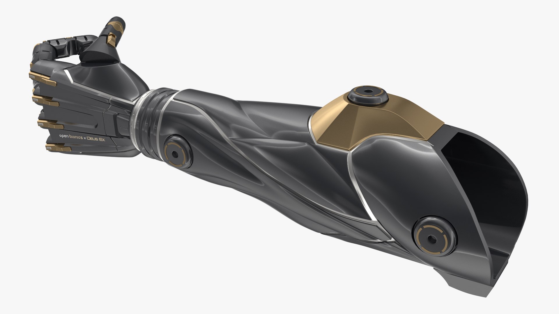 3D Black Metal Prosthetic Arm Rigged For Maya - TurboSquid 2164639