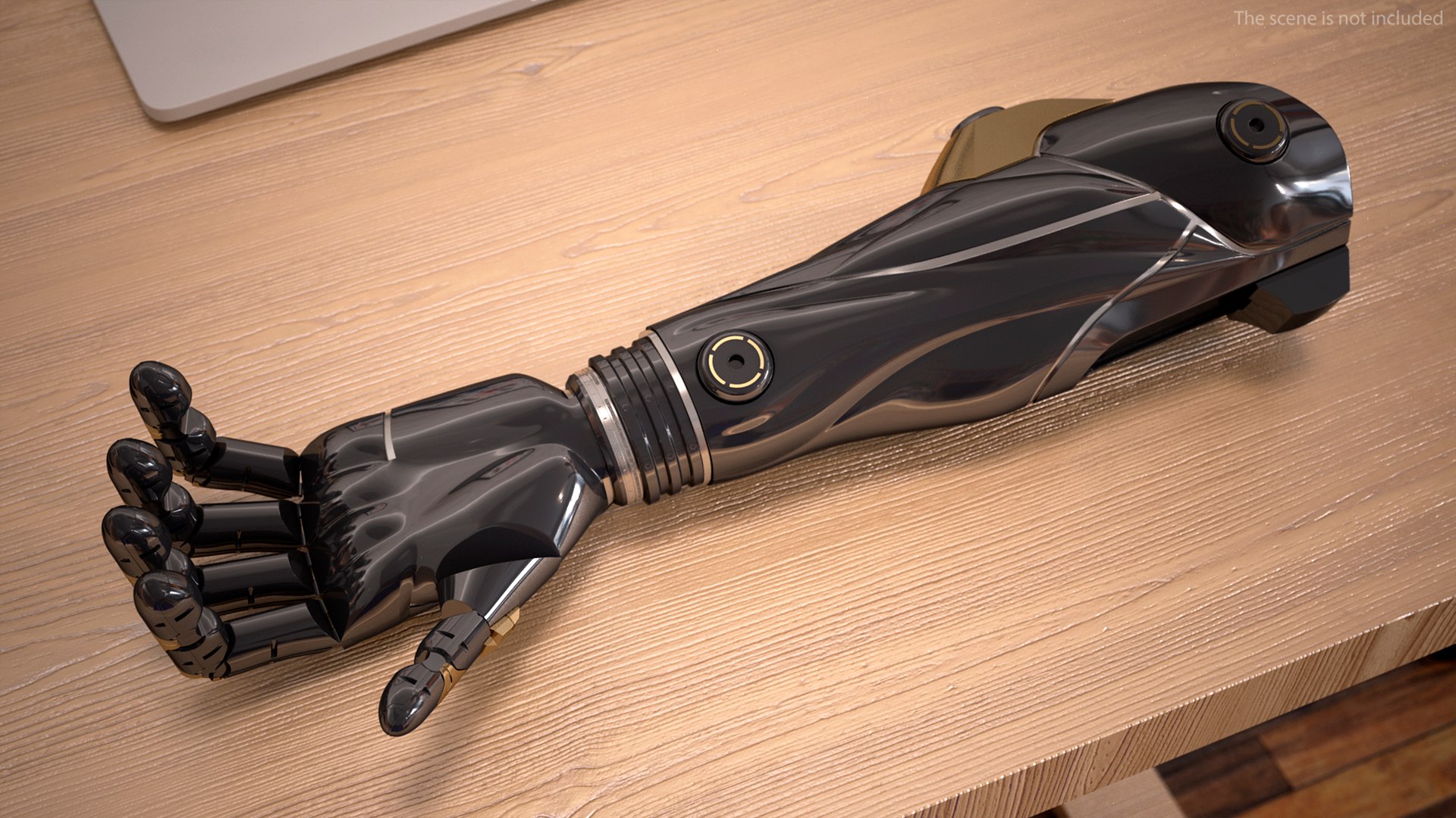 3D Black Metal Prosthetic Arm Rigged For Maya - TurboSquid 2164639