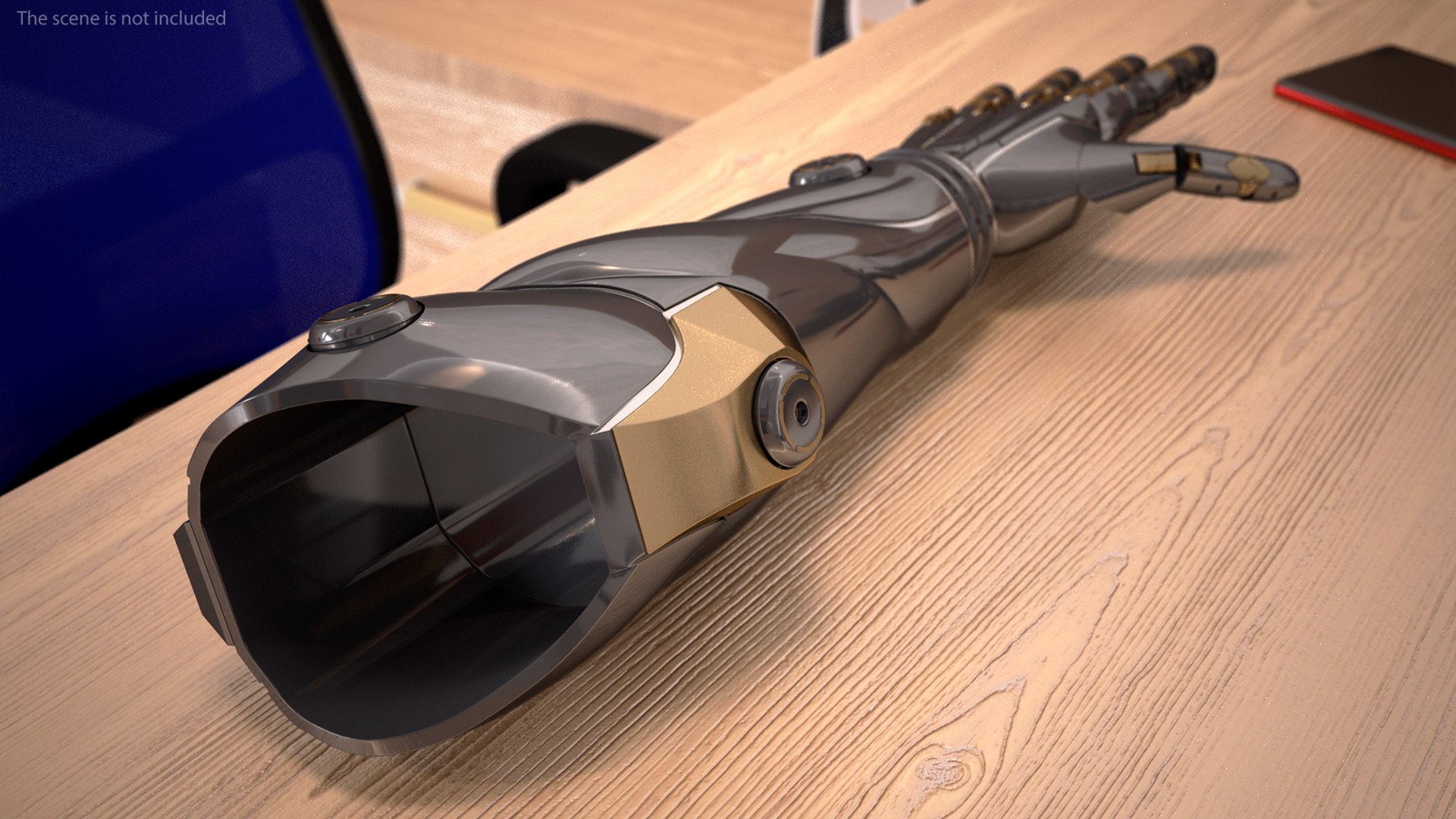 3D Black Metal Prosthetic Arm Rigged For Maya - TurboSquid 2164639