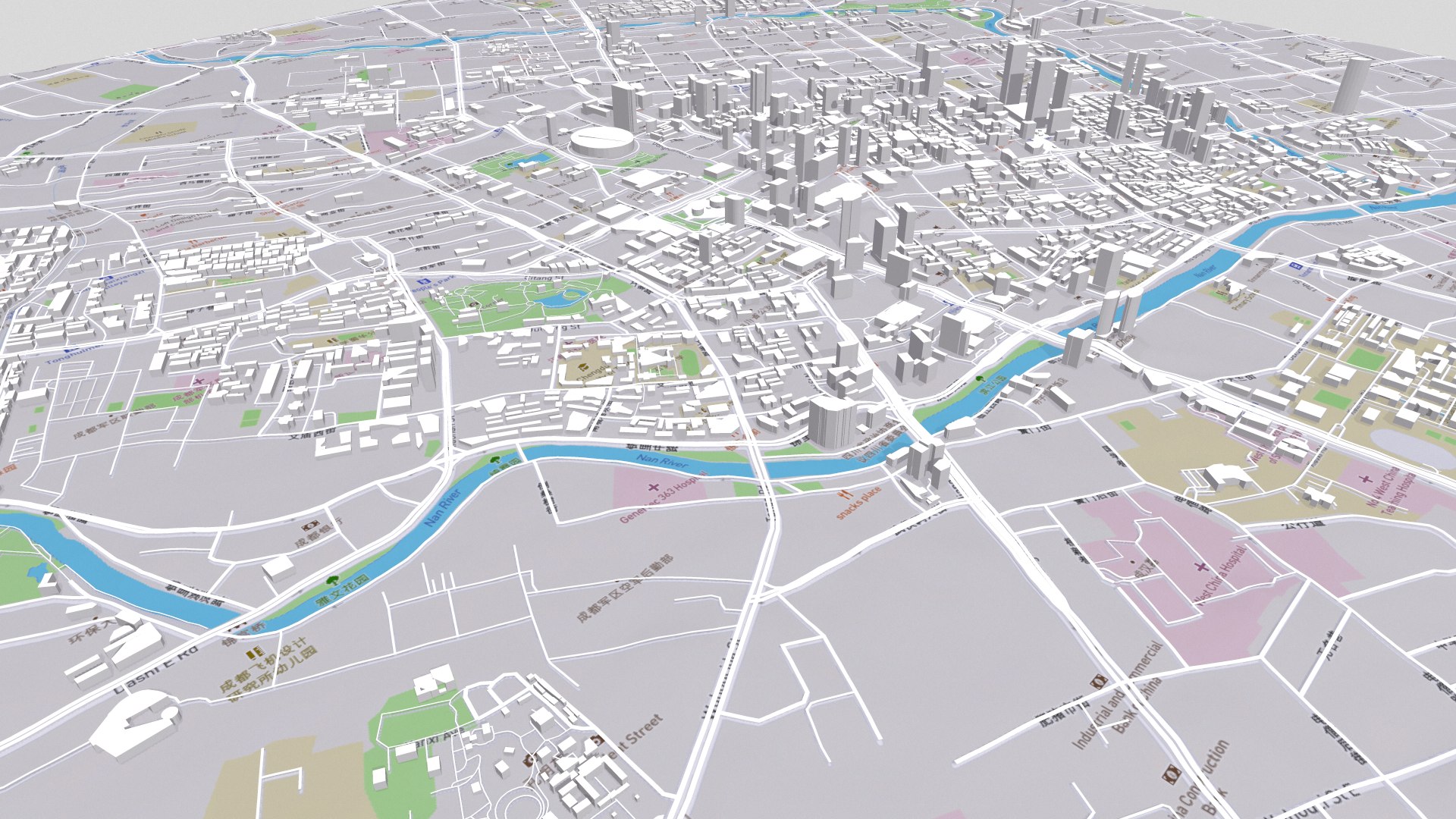 3D Model Cityscape Chengdu China - TurboSquid 2266458