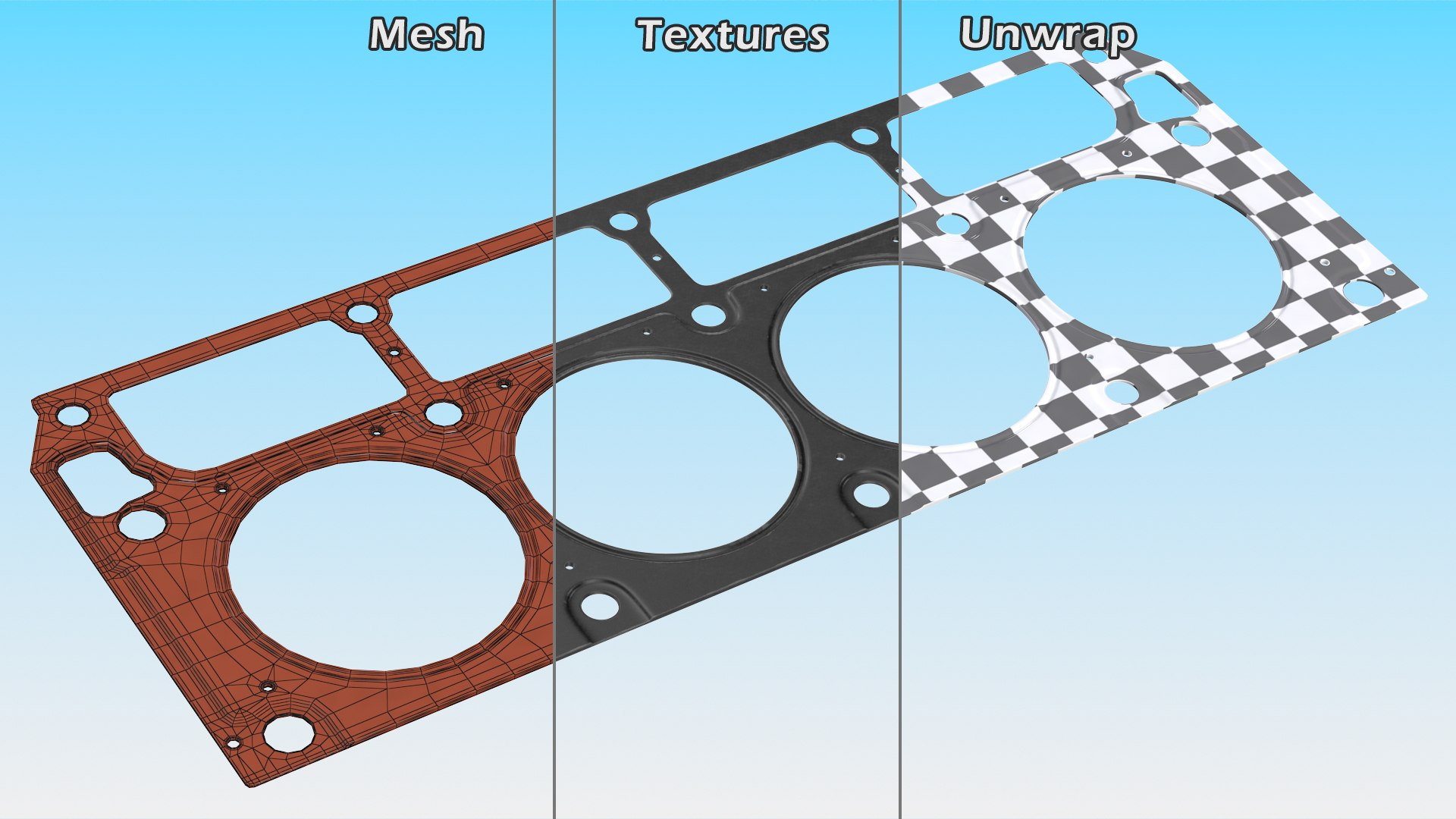 GM Cylinder Head Gasket Steel 3D Model - TurboSquid 2028398