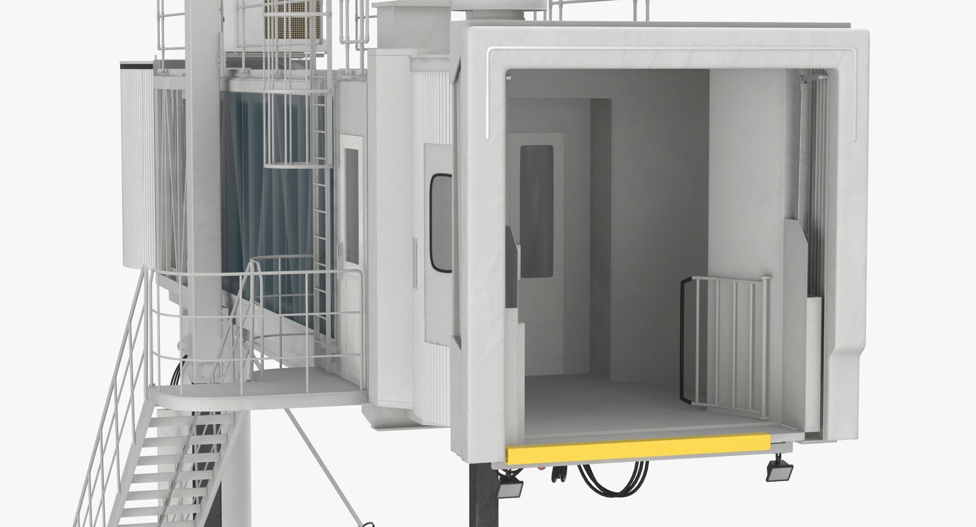 Passenger Boarding Bridge Contracted Or Expanded Clean And Dirty 3D ...