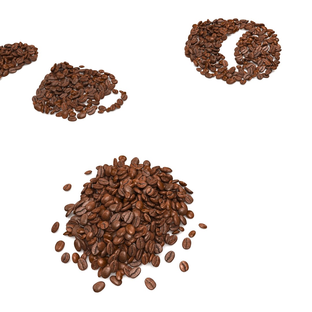 3d Coffee Beans - Love Model