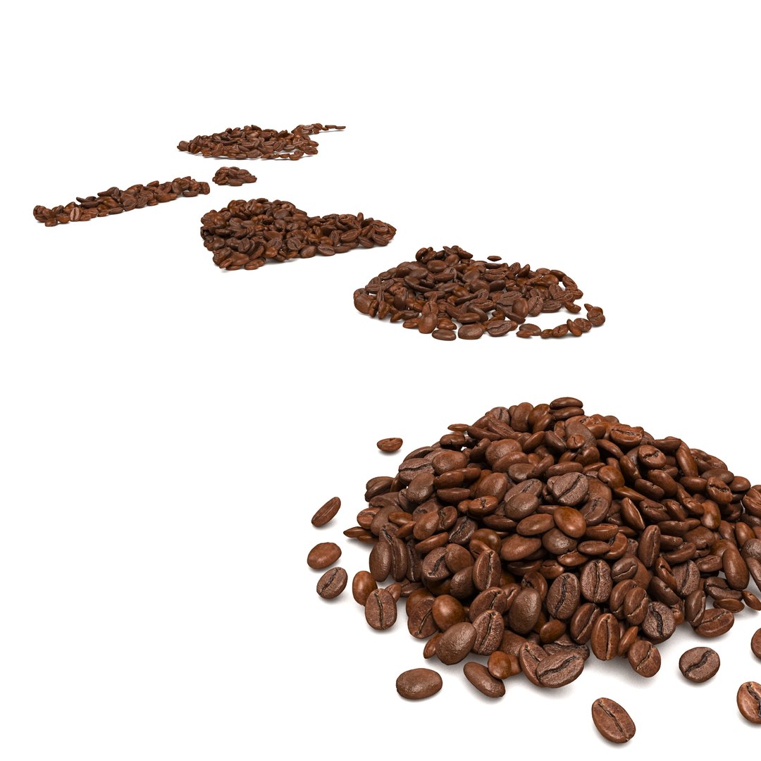 3d Coffee Beans - Love Model