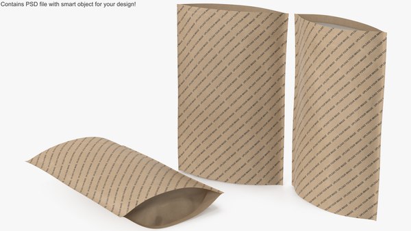 Zipper kraft paper bag 3D model - TurboSquid 1712602