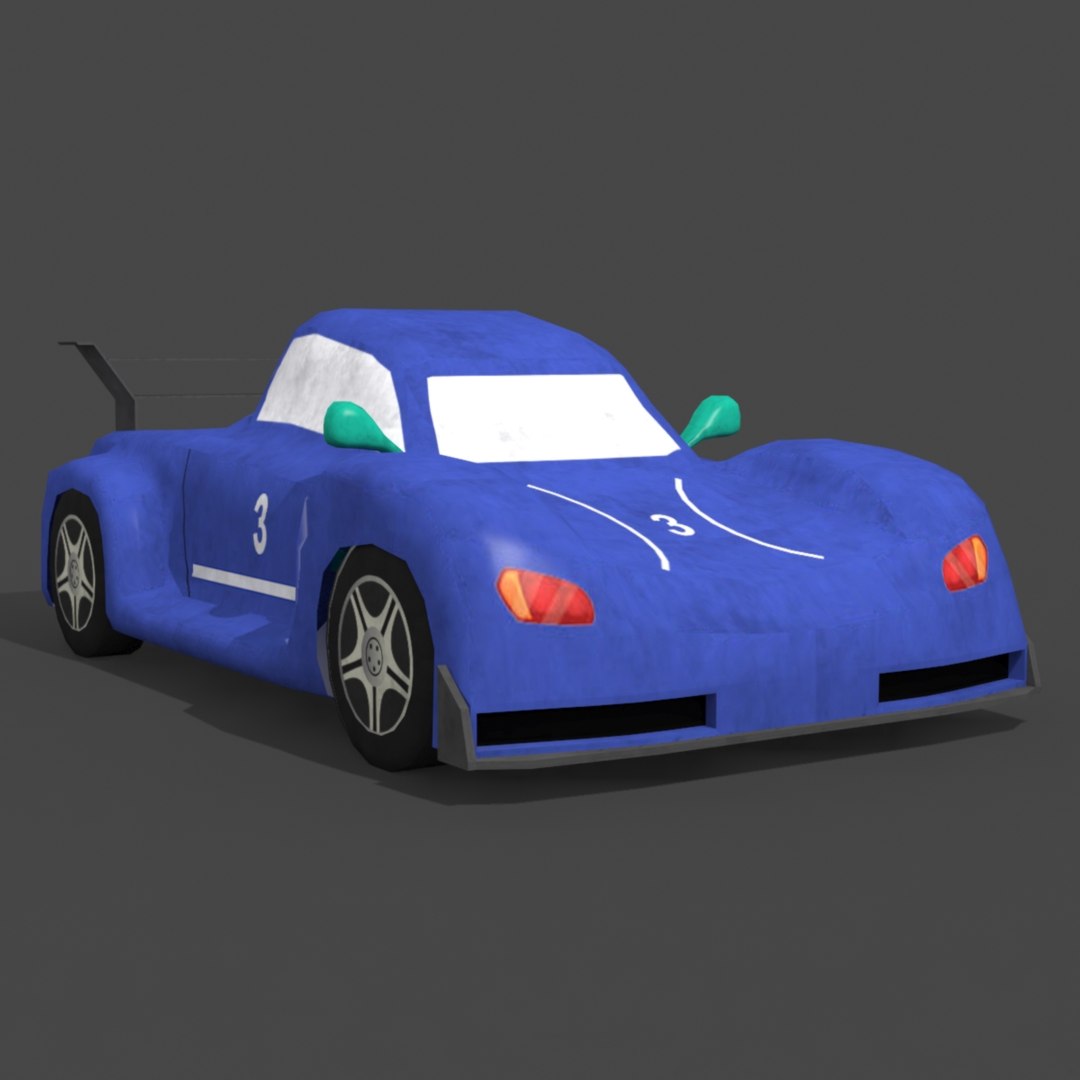3D Cartoon Racing Car V3 Model - TurboSquid 2237341