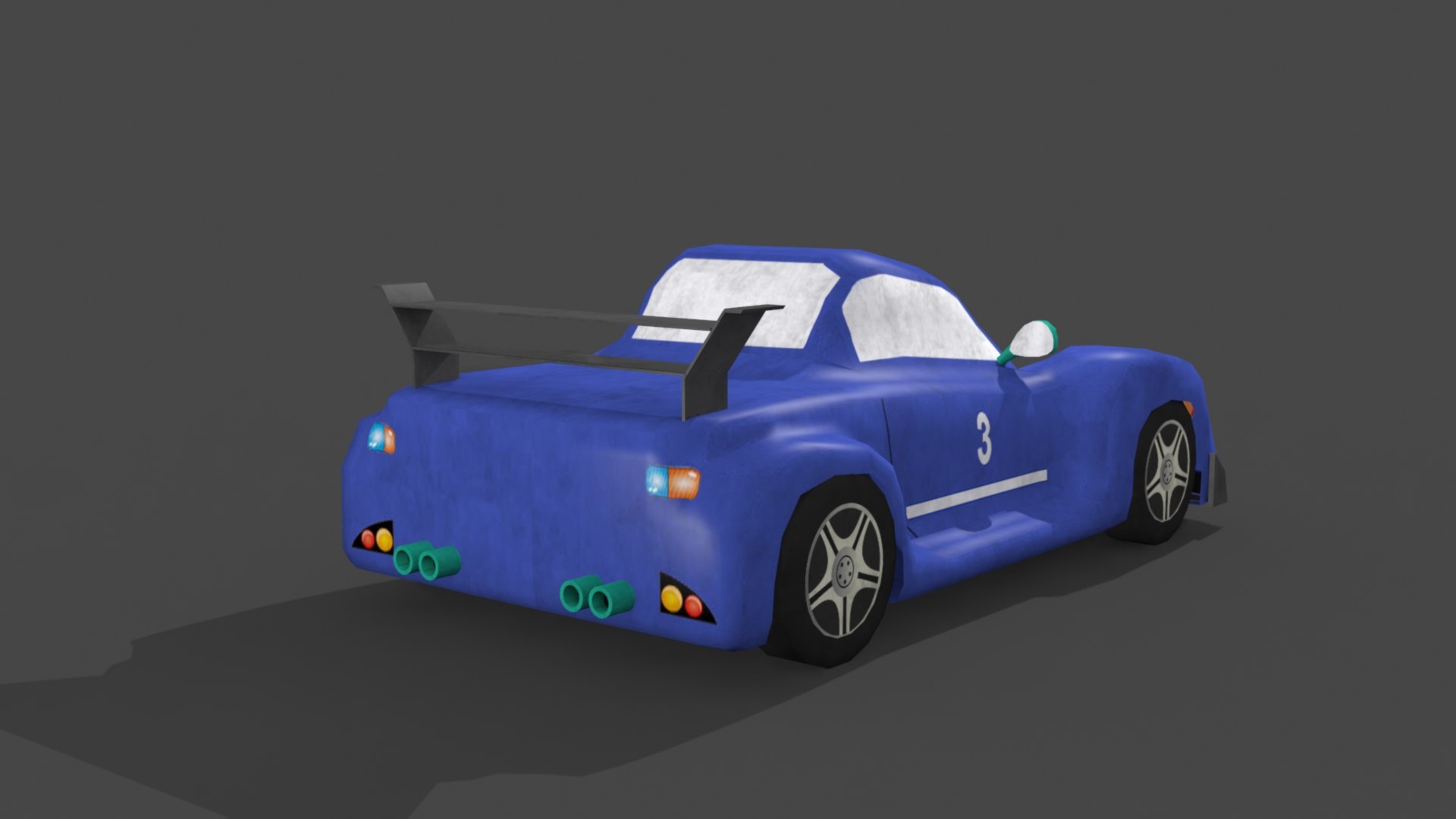 3D Cartoon Racing Car V3 Model - TurboSquid 2237341