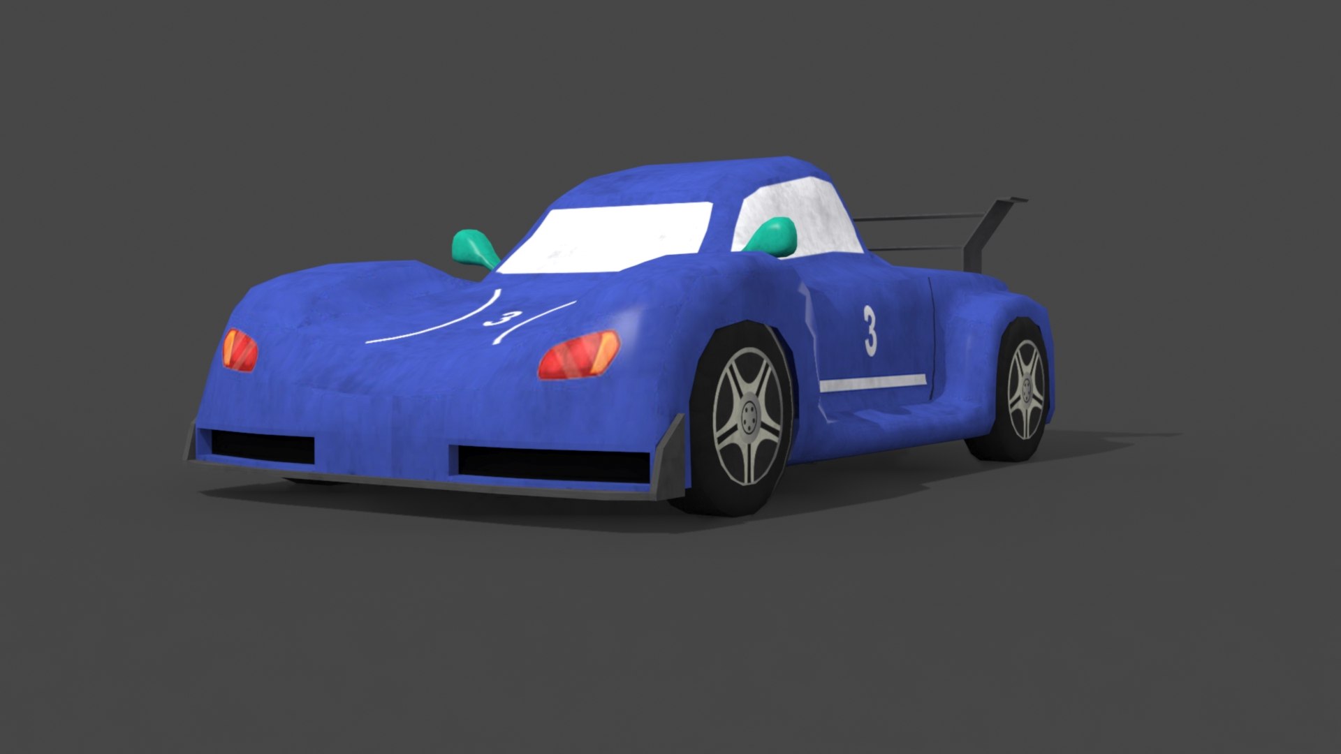 3D Cartoon Racing Car V3 Model - TurboSquid 2237341