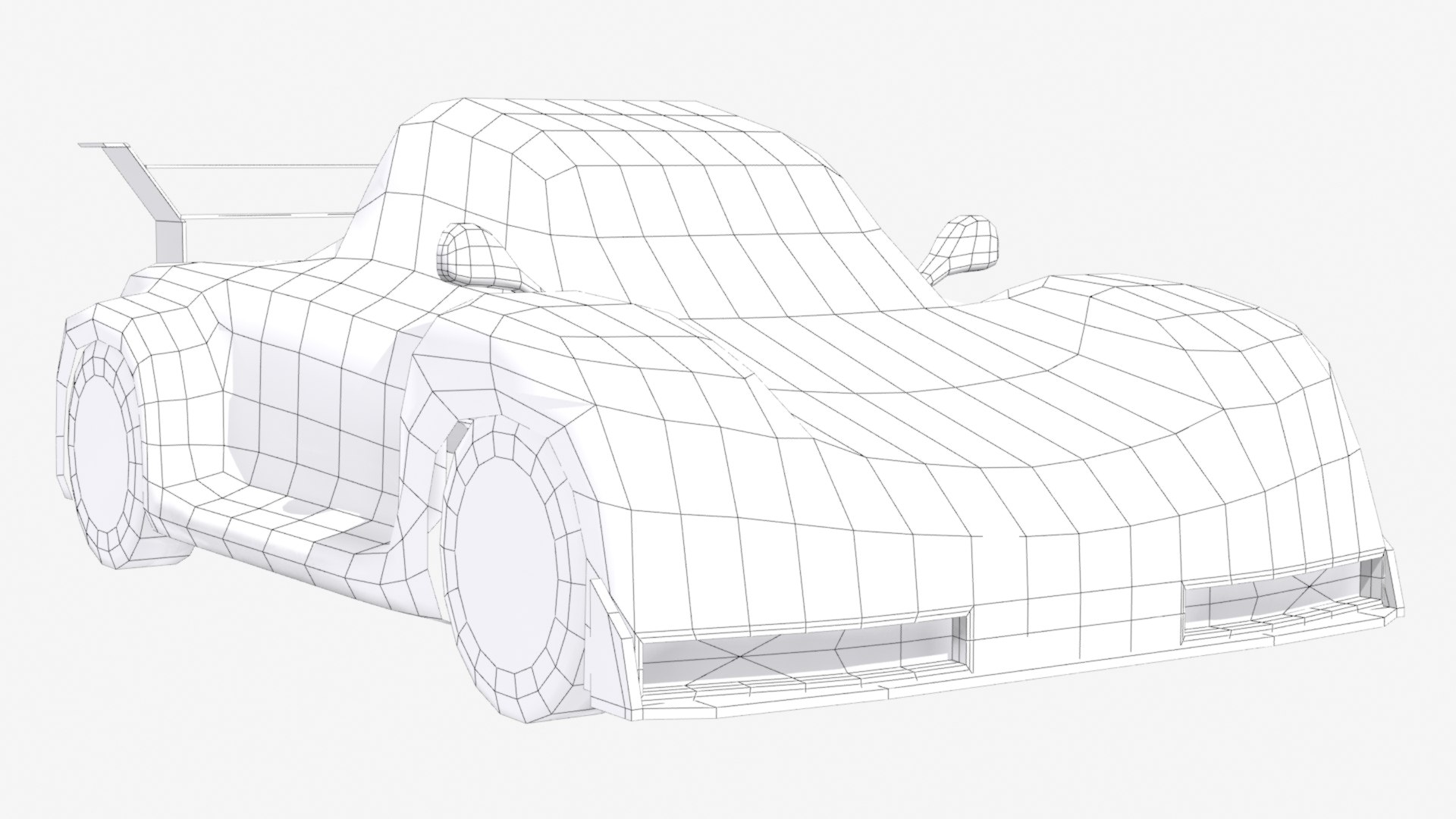 3D Cartoon Racing Car V3 Model - TurboSquid 2237341