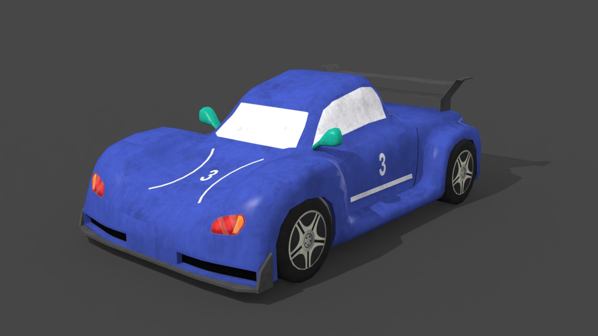 3D Cartoon Racing Car V3 Model - TurboSquid 2237341