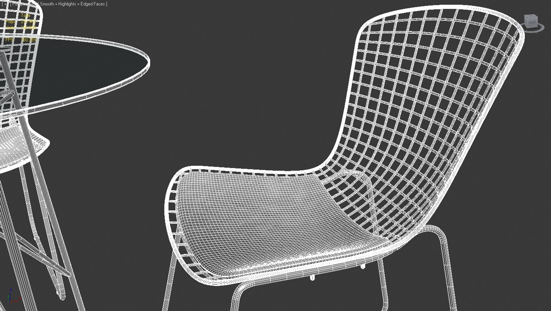 bertoia table set 3d model