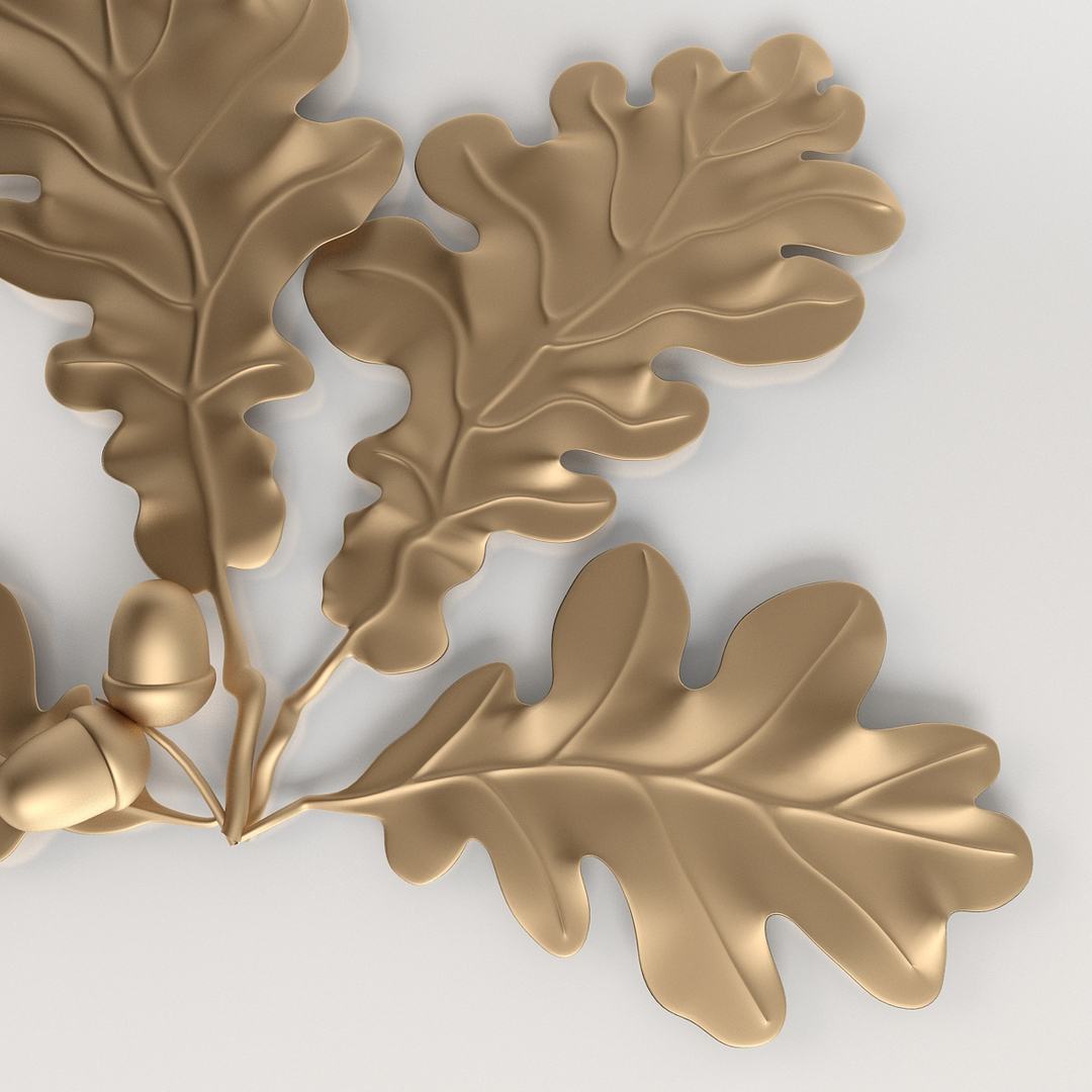 3d obj oak leaves