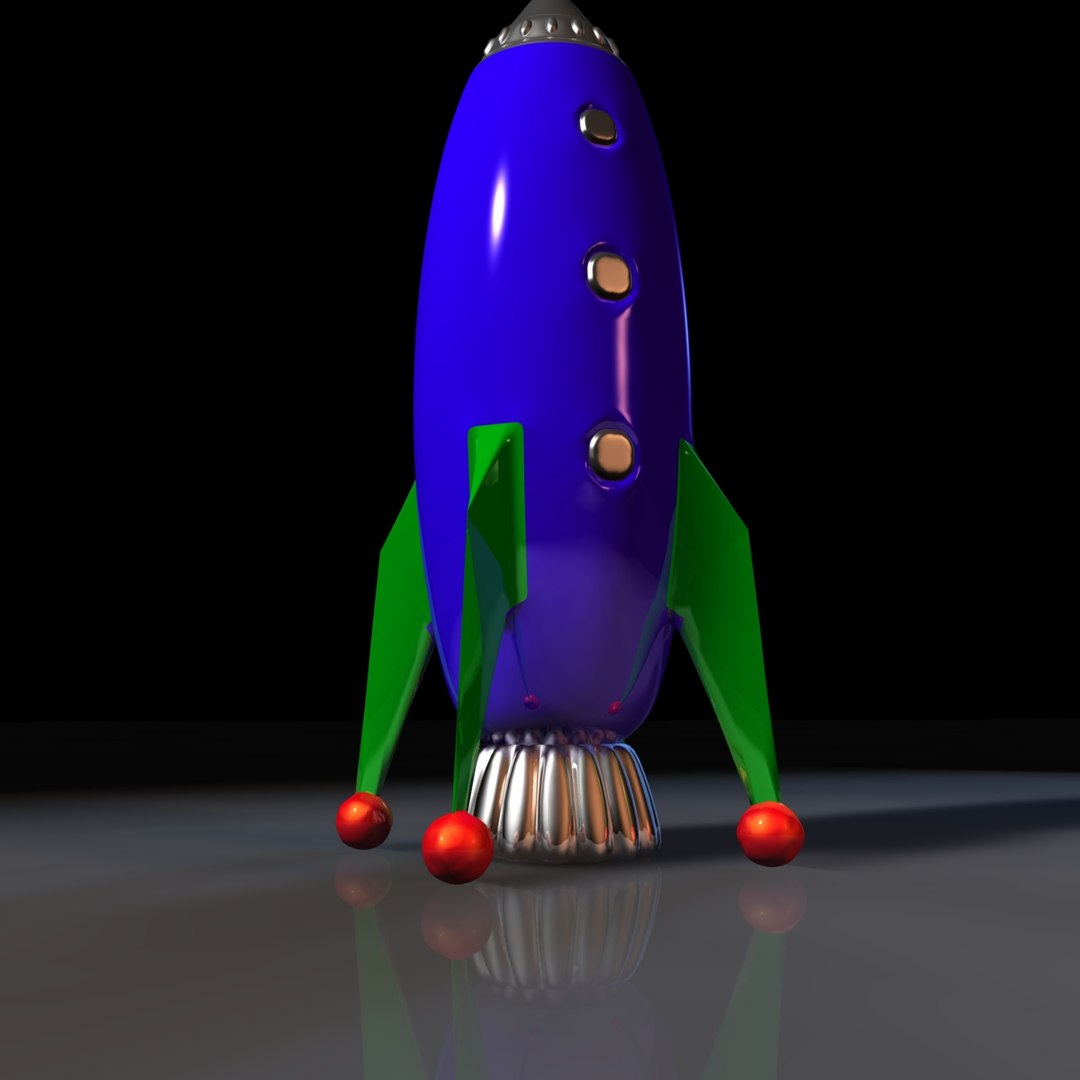 Free Toy Rocketship 3d Model