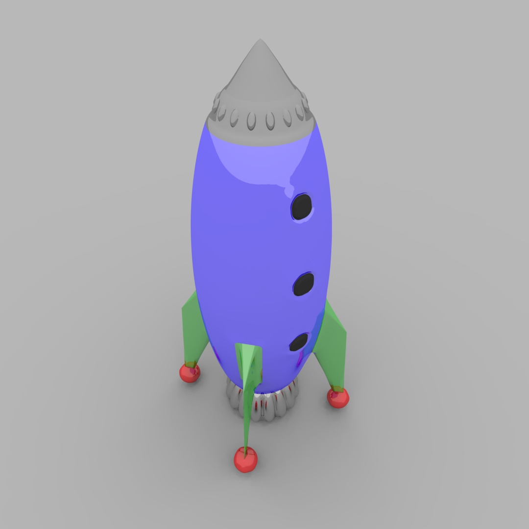 free toy rocketship 3d model