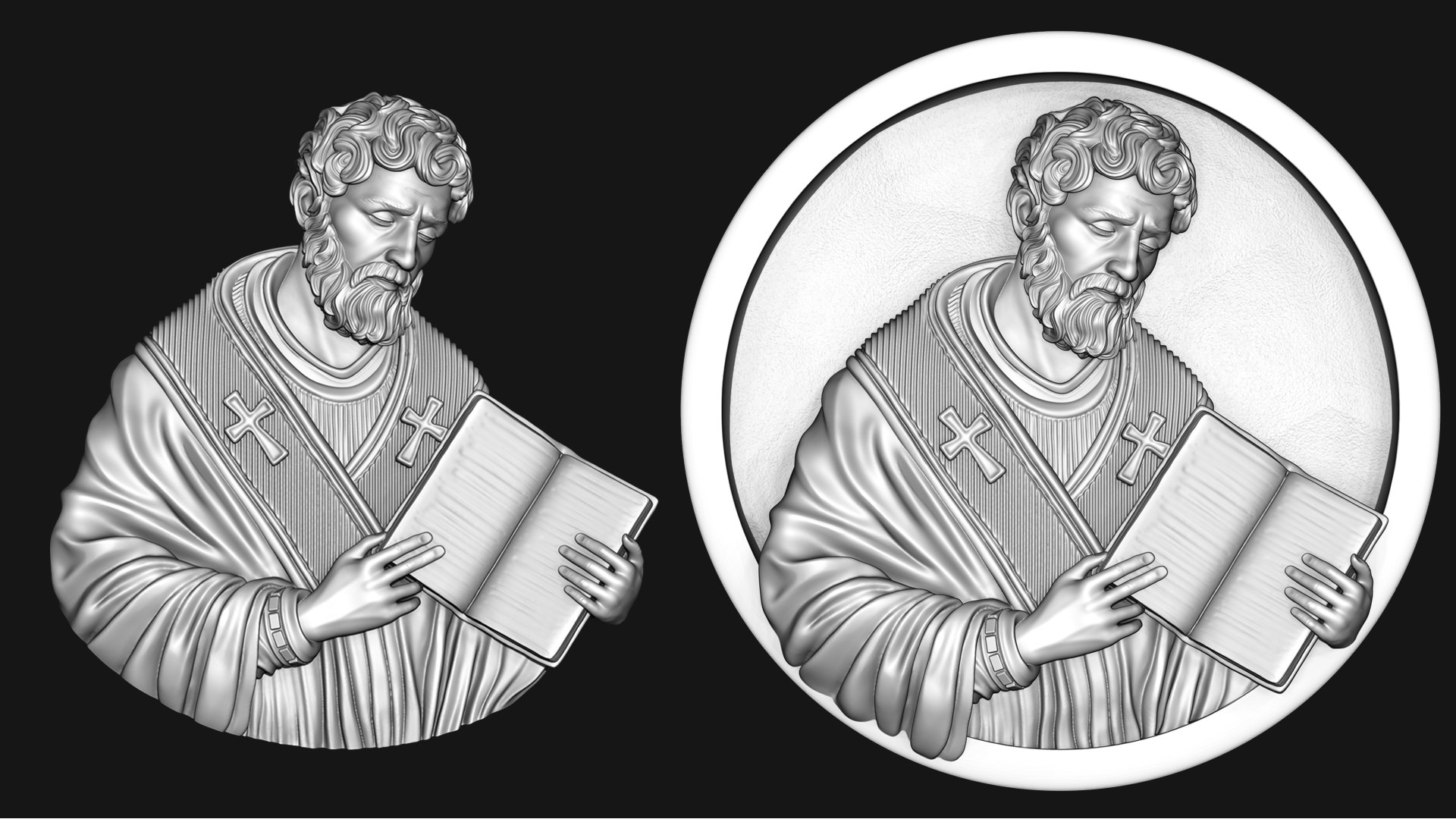 Saint Ambrose Bas Relief And Pendant 3D Print Model 3D Model ...