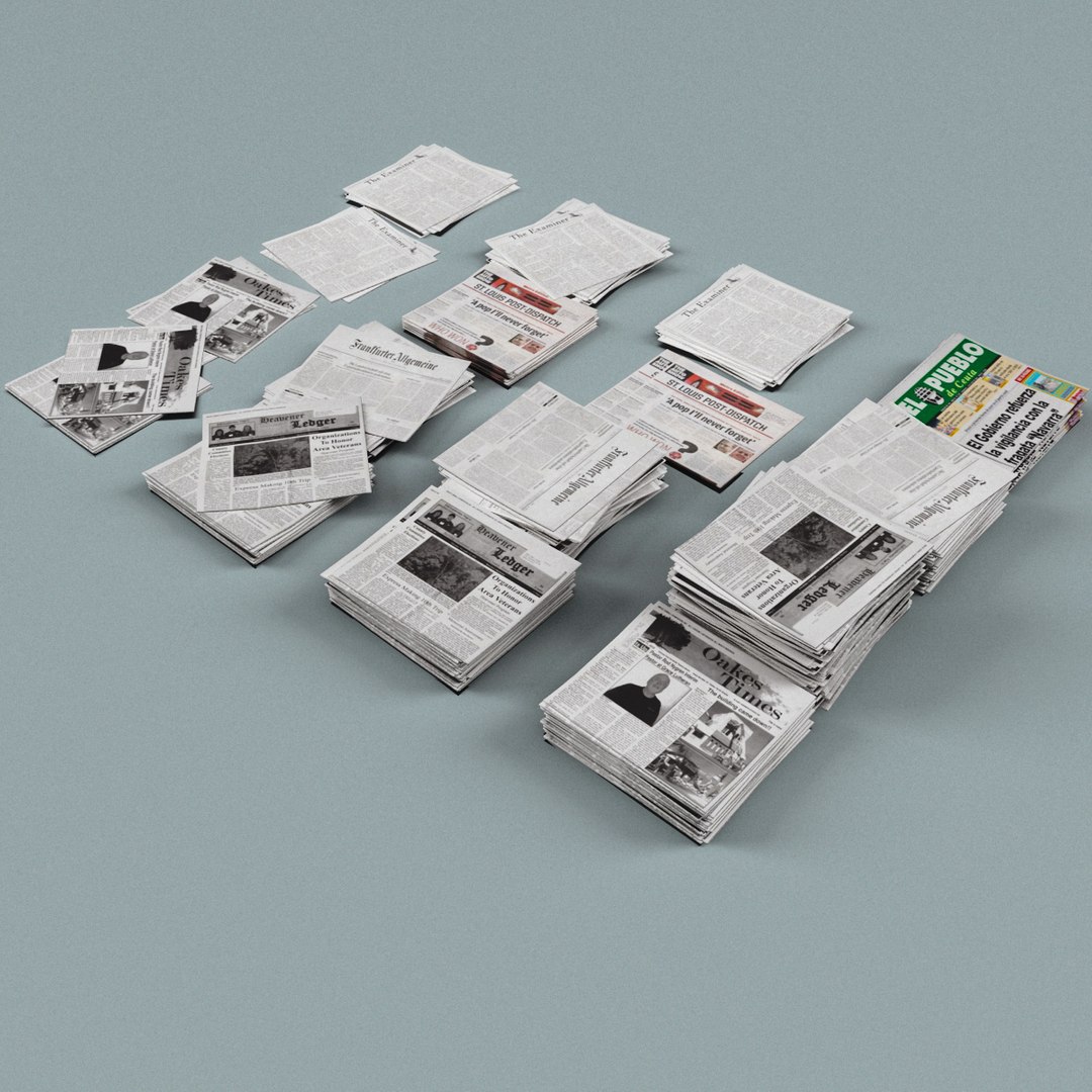3d Model Newspapers Modelled