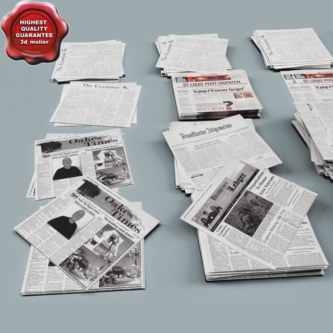3d Model Newspapers Modelled