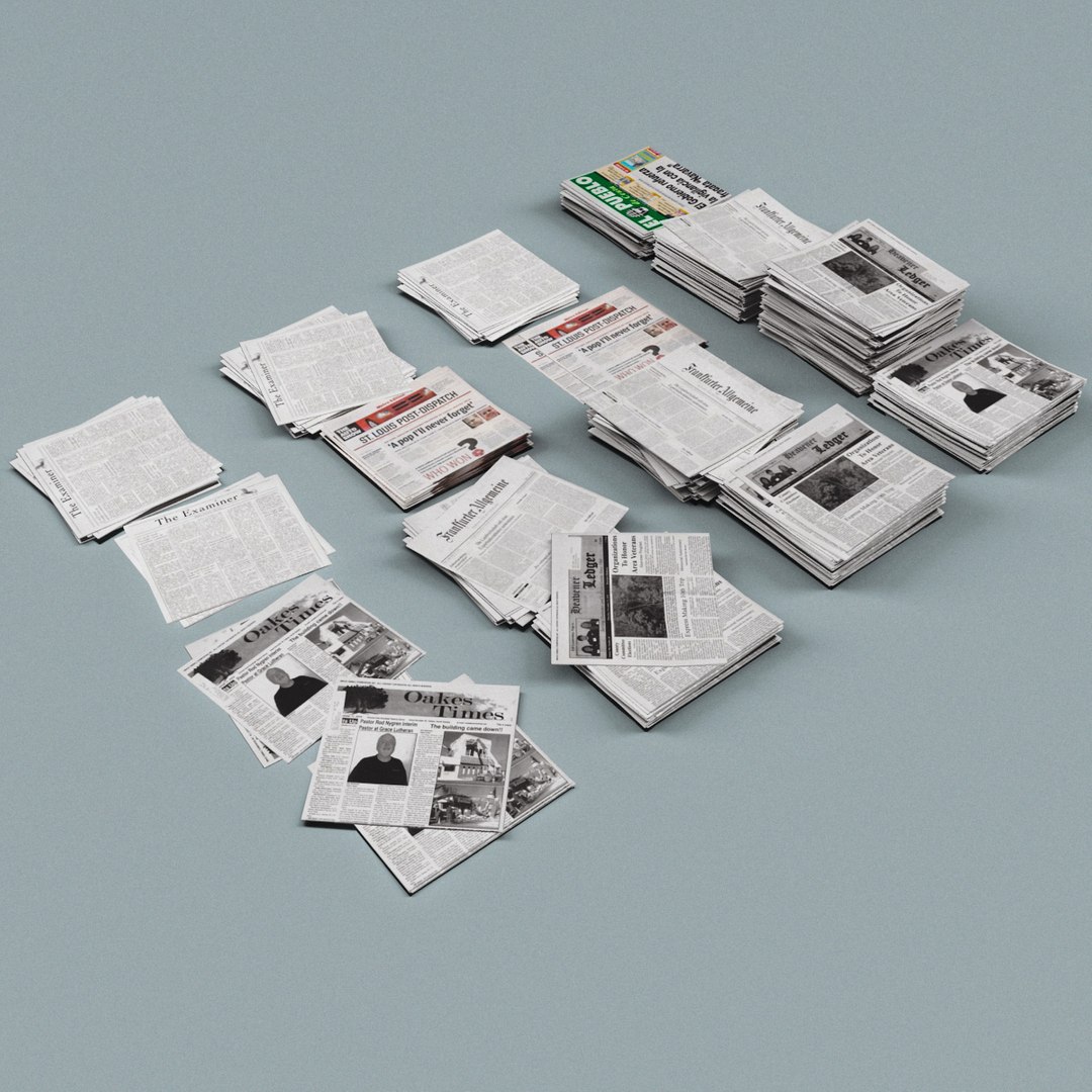 3d Model Newspapers Modelled