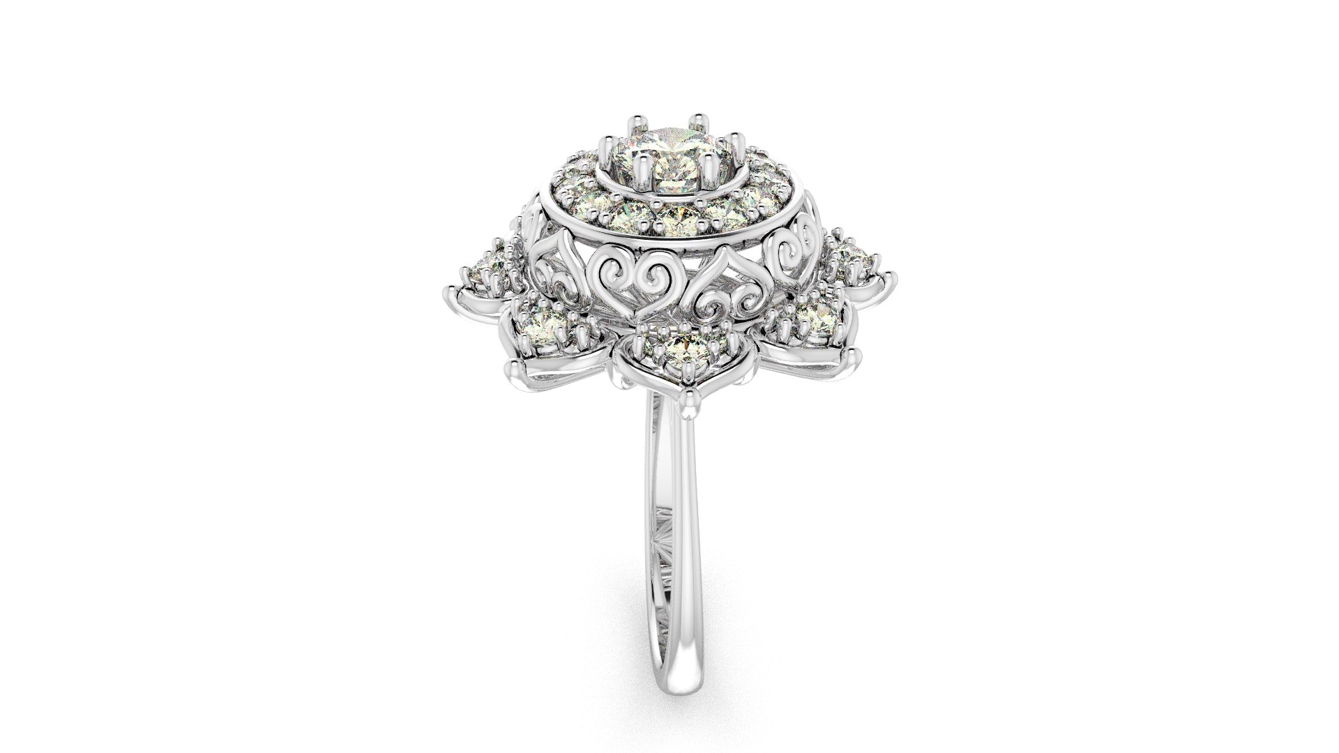 3D Engagement Ring High Setting Diamonds Model - TurboSquid 1926932