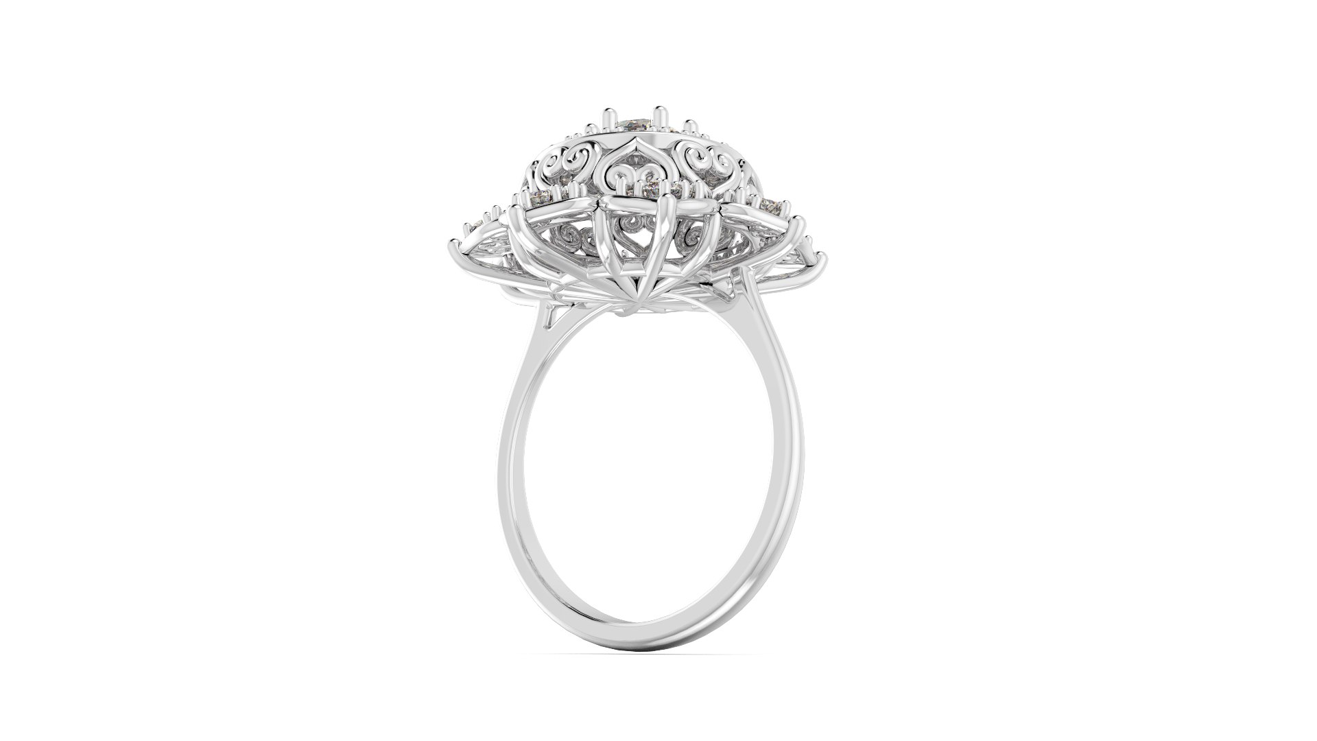 3D Engagement Ring High Setting Diamonds Model - TurboSquid 1926932