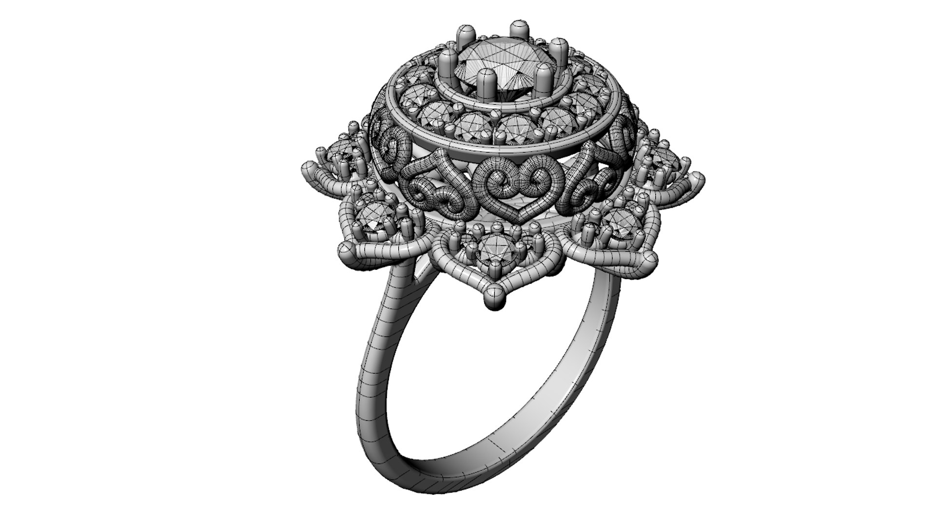 3D Engagement Ring High Setting Diamonds Model - TurboSquid 1926932