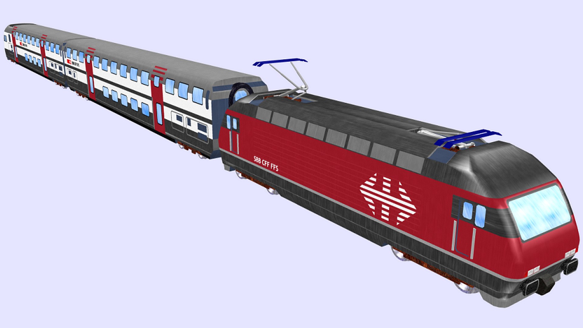 3D Model Swiss Ic2000 Passenger Train With Re 460 Locomotive ...
