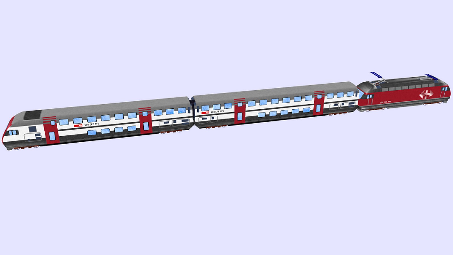 3D Model Swiss Ic2000 Passenger Train With Re 460 Locomotive ...