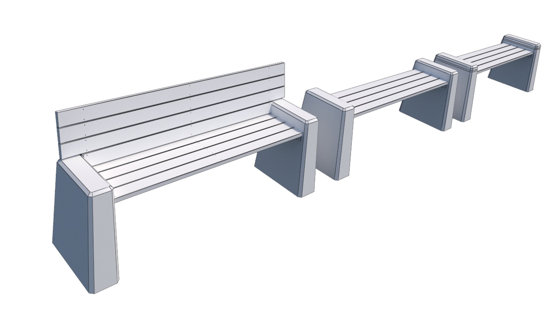 3d model outdoor benches
