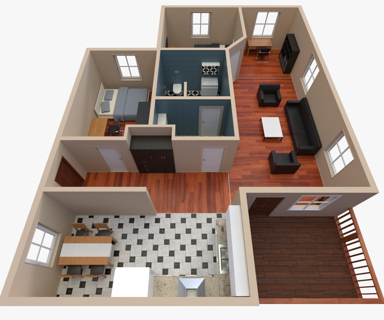 Pbr House 2 3d Model