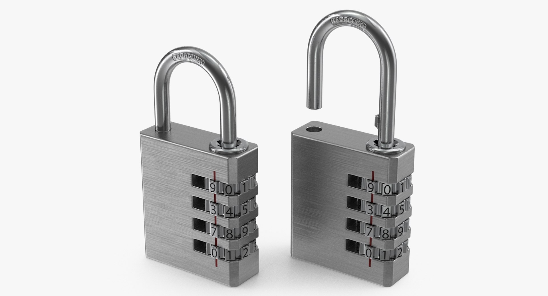 3D Combination Padlock Silver Generic Model - TurboSquid 1220227