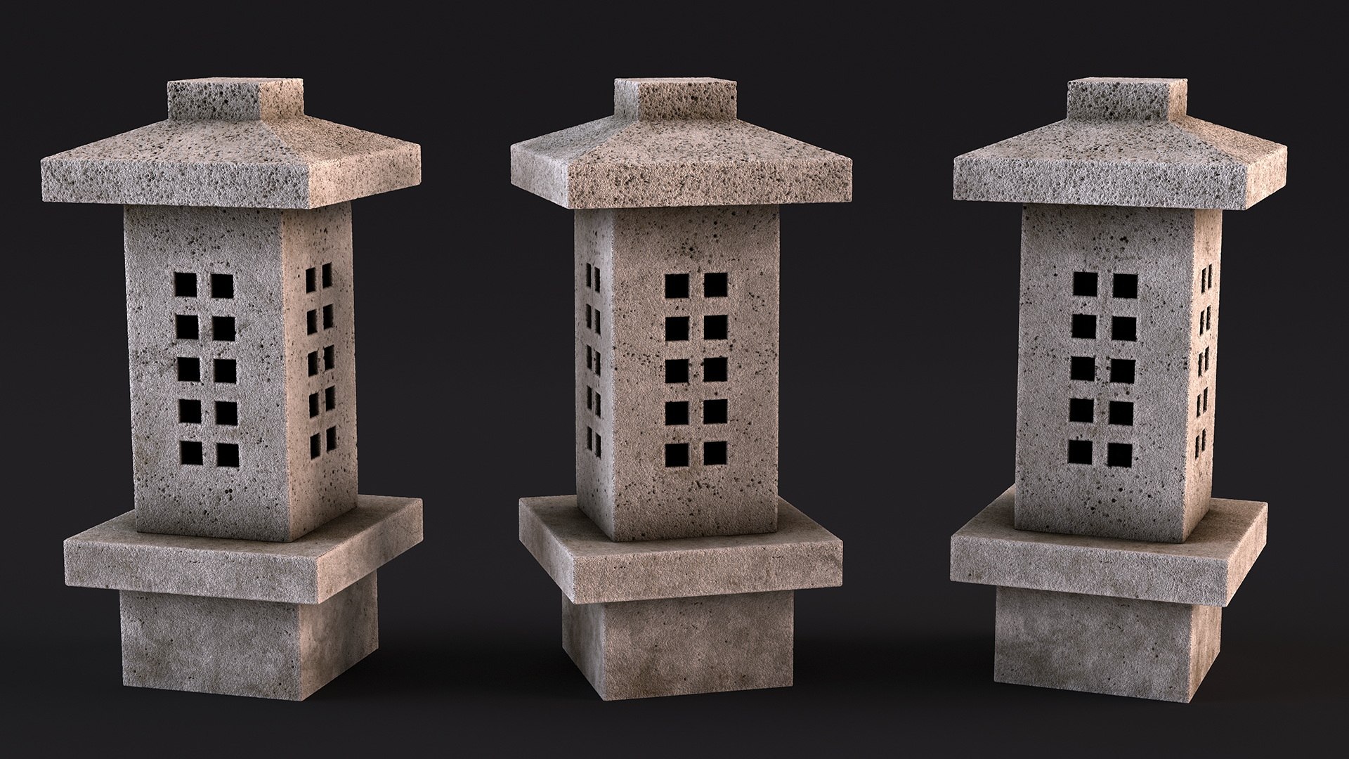 Japanese Stone Lanterns Collection 3D Model - TurboSquid 2374117