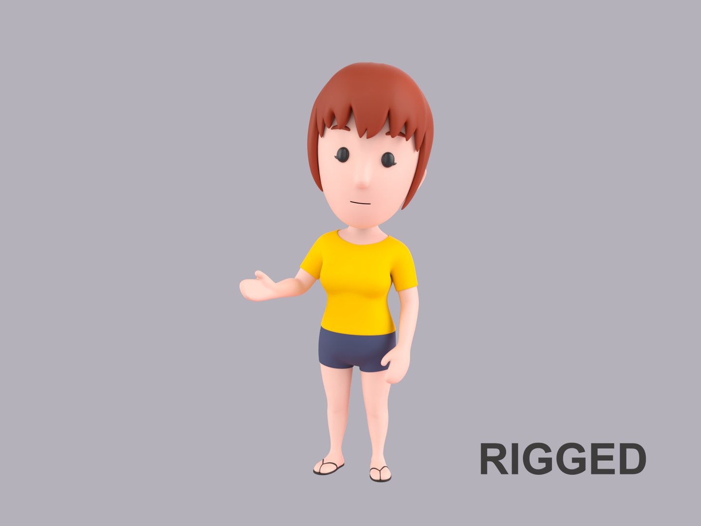3D Cartoon Female Character Rigged 001 Model - TurboSquid 2364955