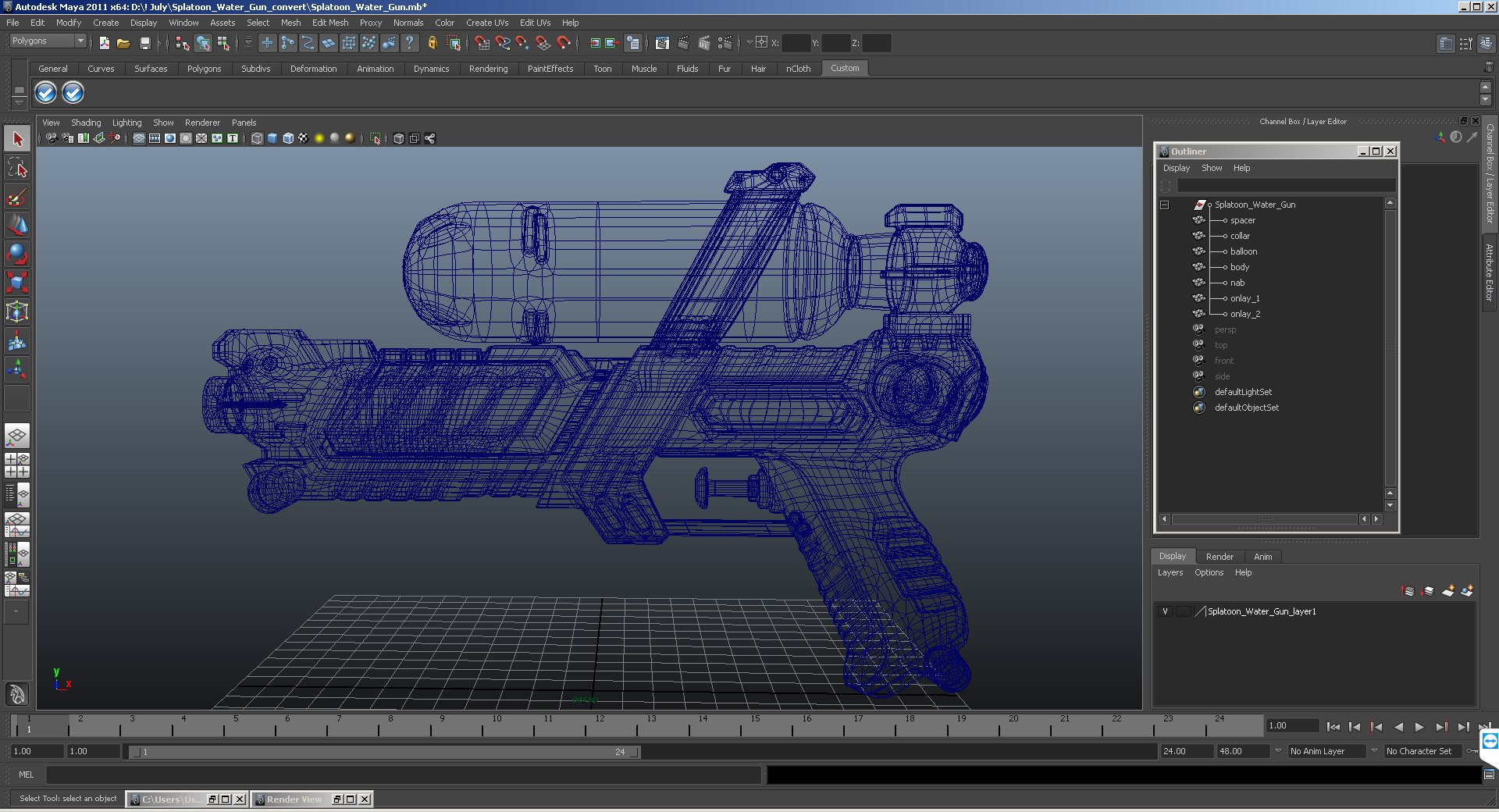 Splatoon water gun 3D model - TurboSquid 1304808