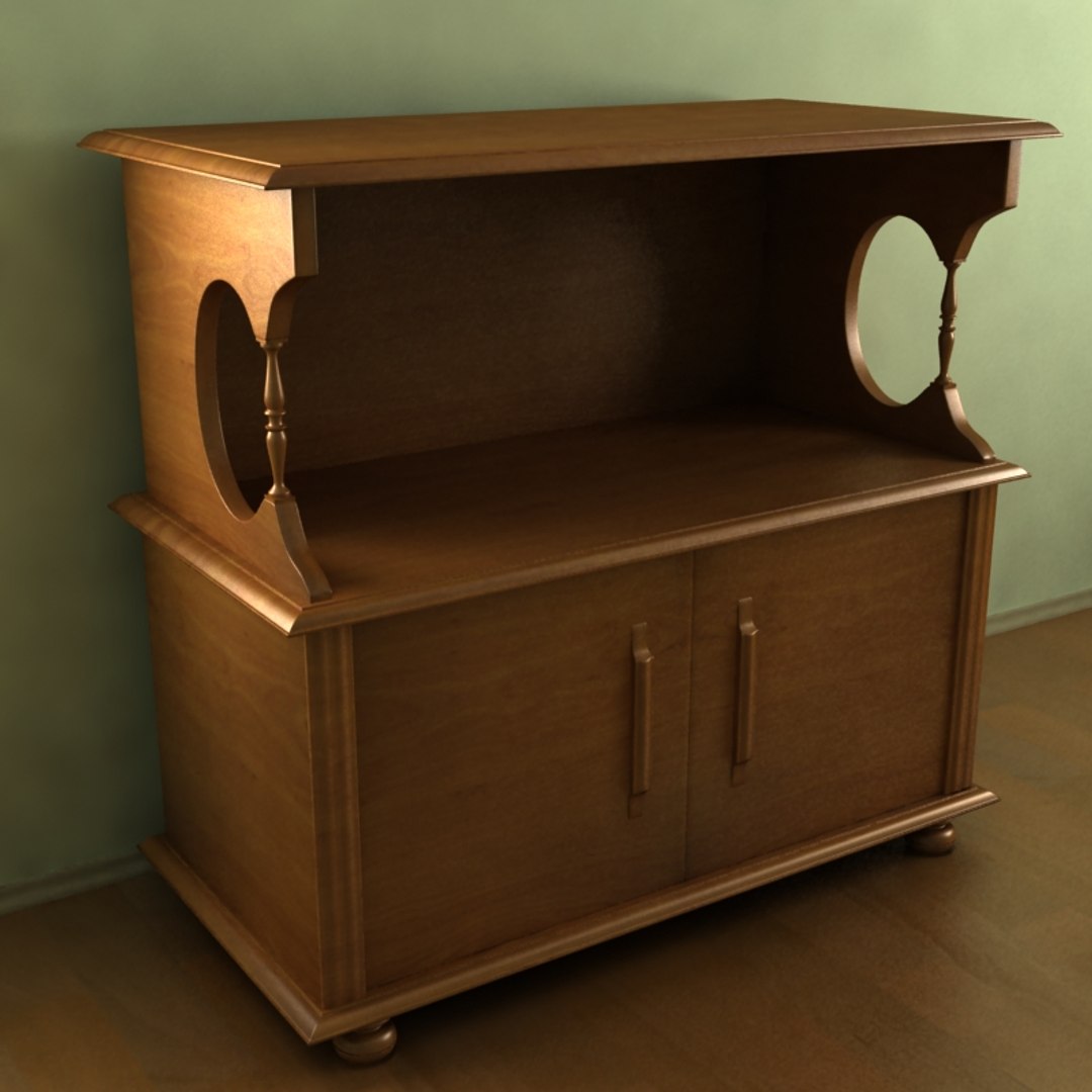 Old Television Table 3d Max