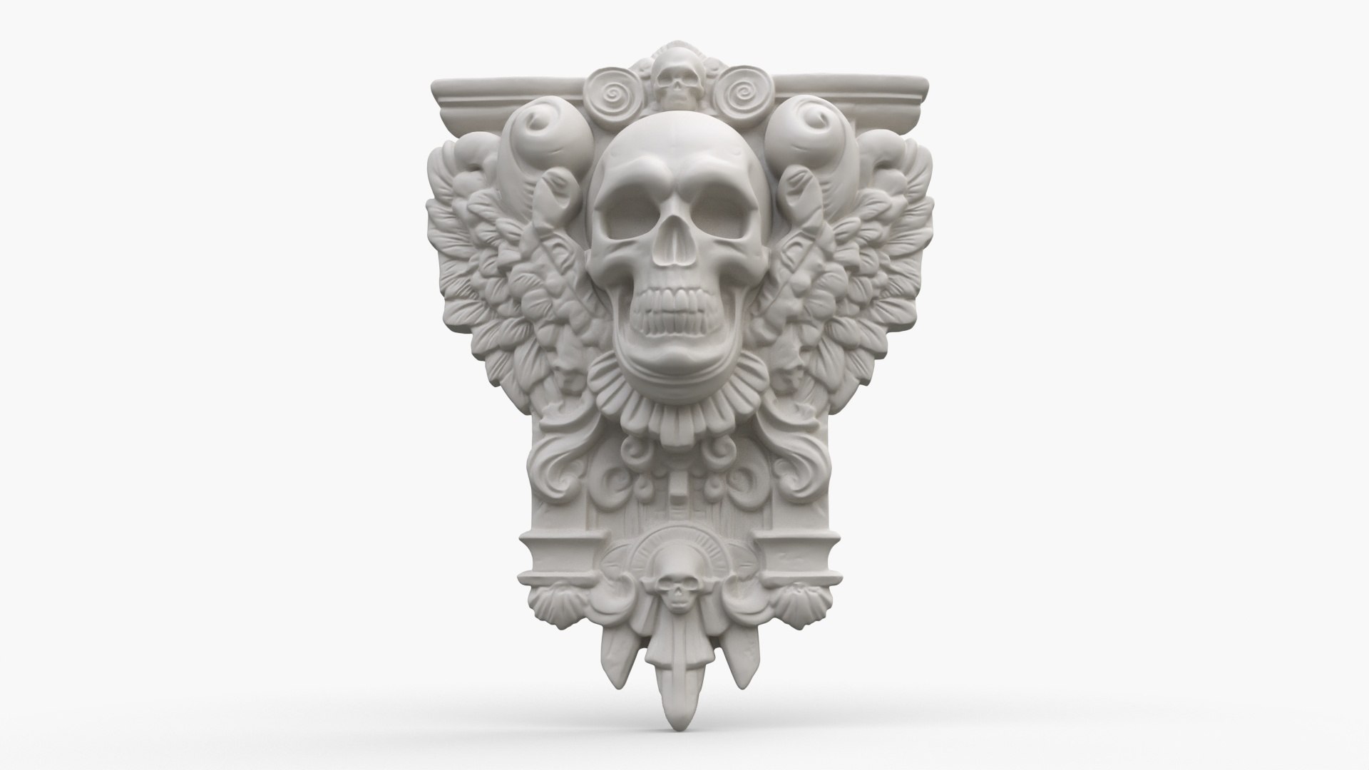 3D Baroque Skull Carving 3 - TurboSquid 2183396