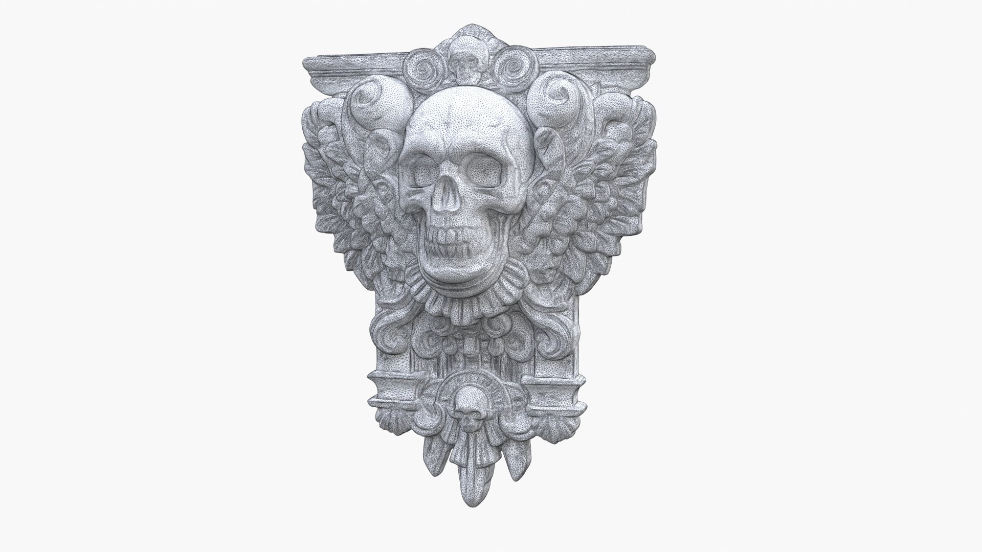3D Baroque Skull Carving 3 - TurboSquid 2183396