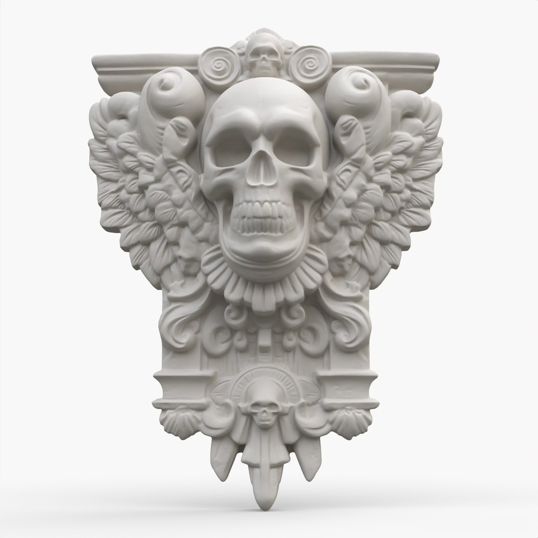 3D Baroque Skull Carving 3 - TurboSquid 2183396