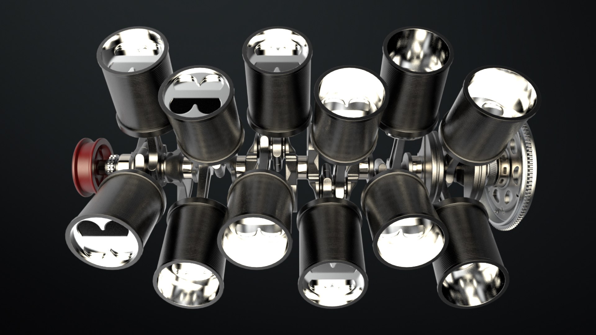 3D W12 Engine Working Animated - TurboSquid 1862829