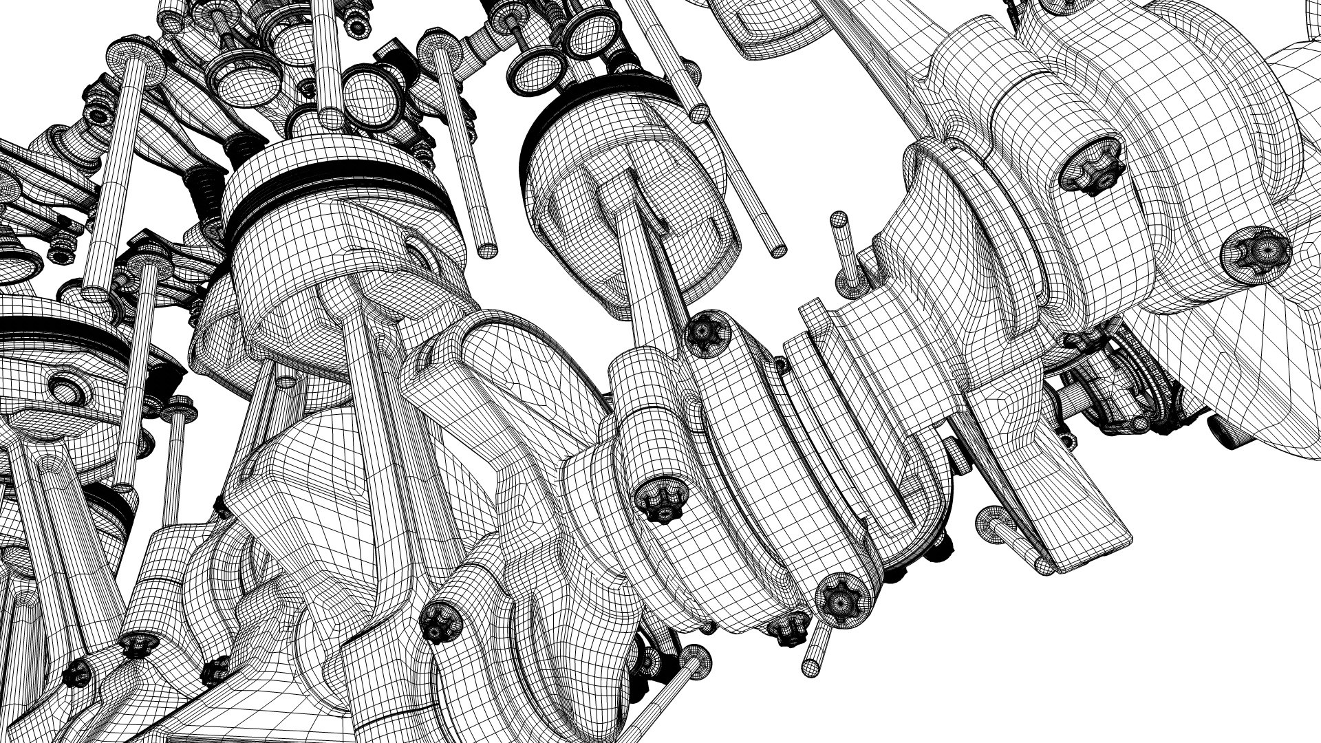 3D W12 Engine Working Animated - TurboSquid 1862829