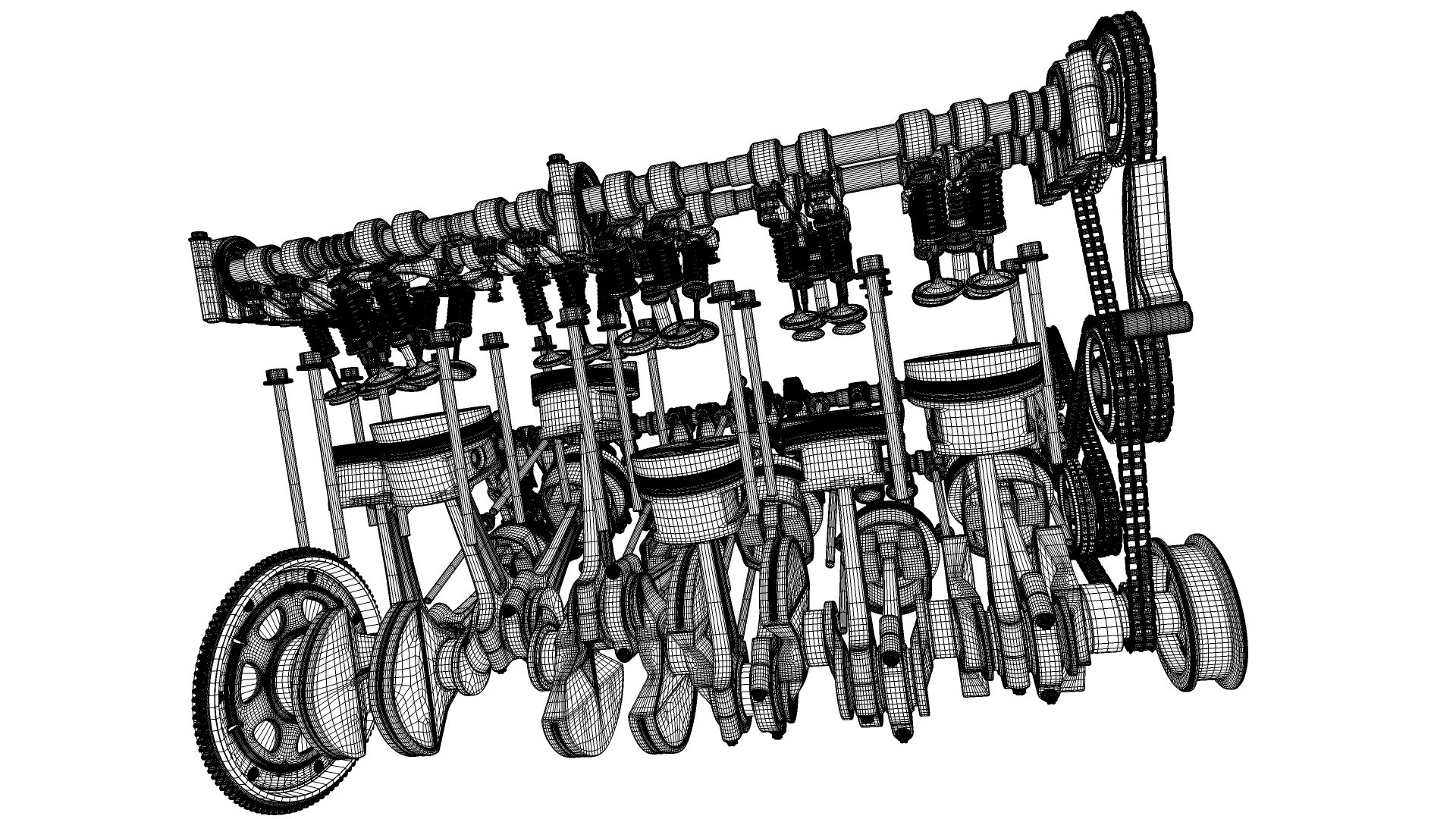 3D W12 Engine Working Animated - TurboSquid 1862829