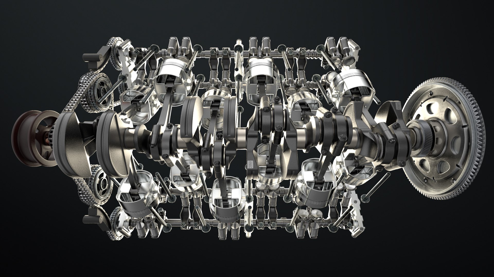 3D W12 Engine Working Animated - TurboSquid 1862829