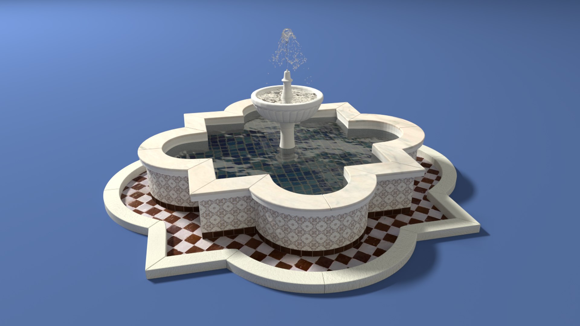 3d Model Of Fountain Blender