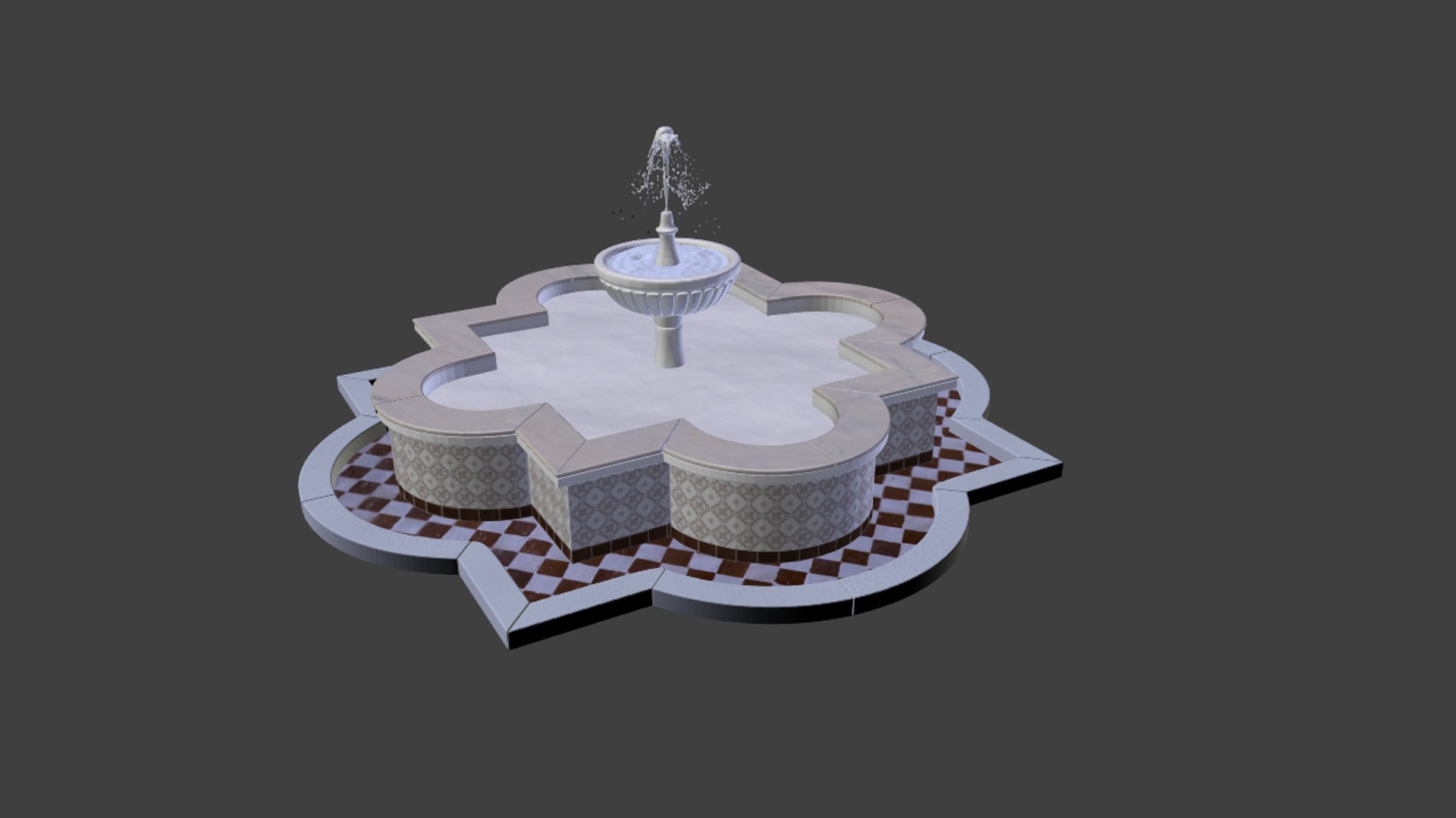 3d Model Of Fountain Blender